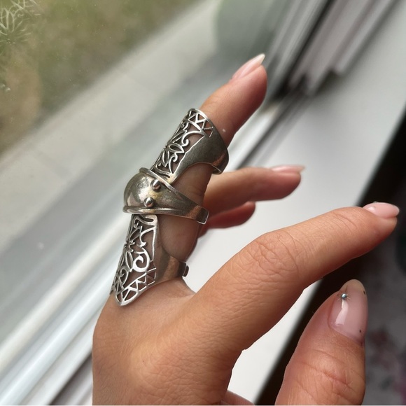 Jewelry | Sterling Silver Armor Knuckle Victorian Goth Ring | Poshmark